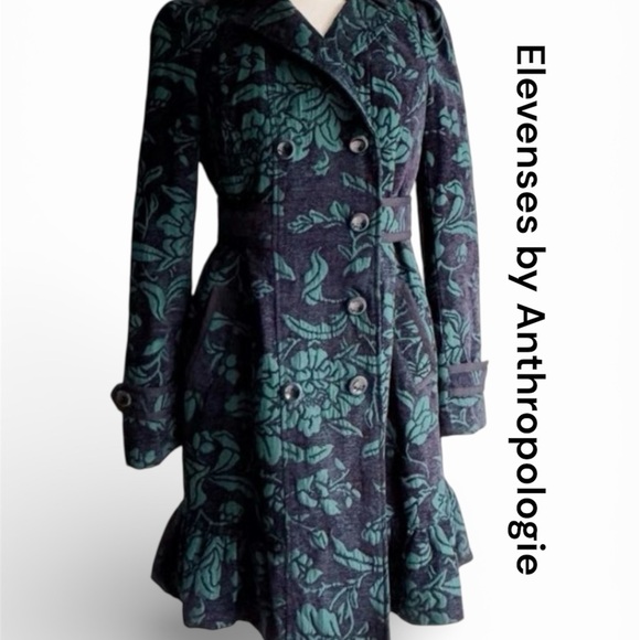 elevenses | Jackets & Coats | Elevenses Blue And Green Trench Coat ...